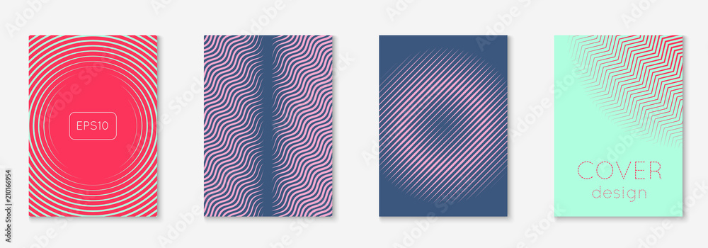 Cool cover template set. Minimal trendy vector with halftone gradients ...