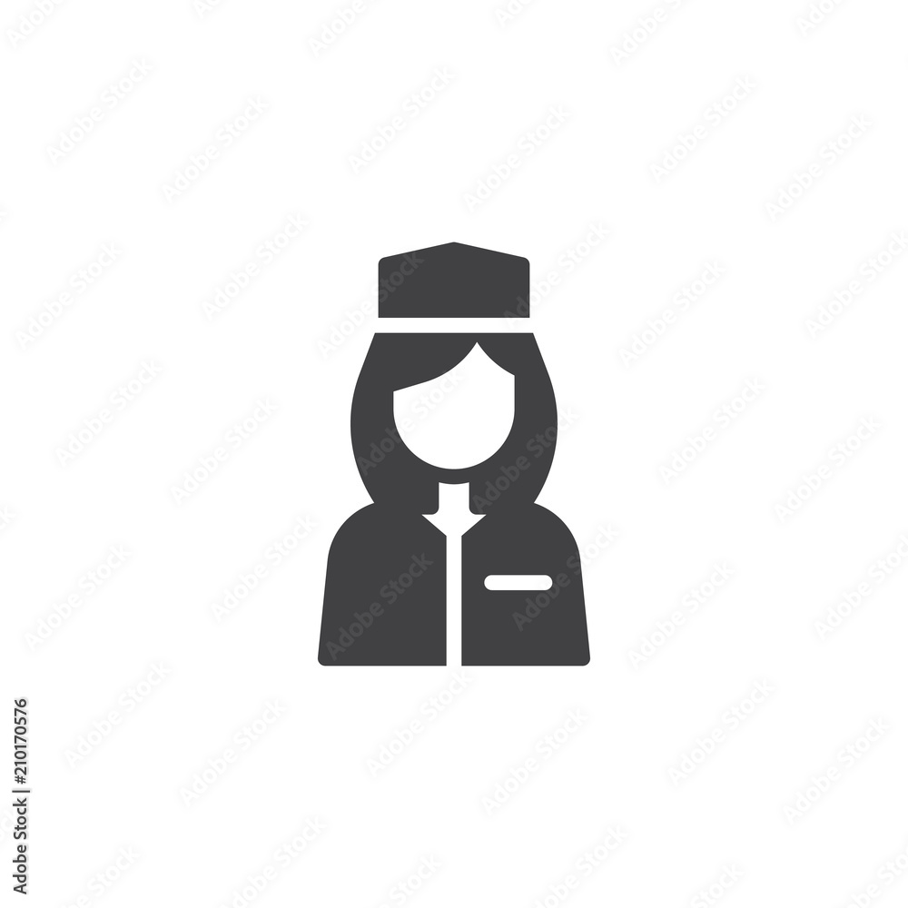 Flight attendant vector icon. filled flat sign for mobile concept and ...
