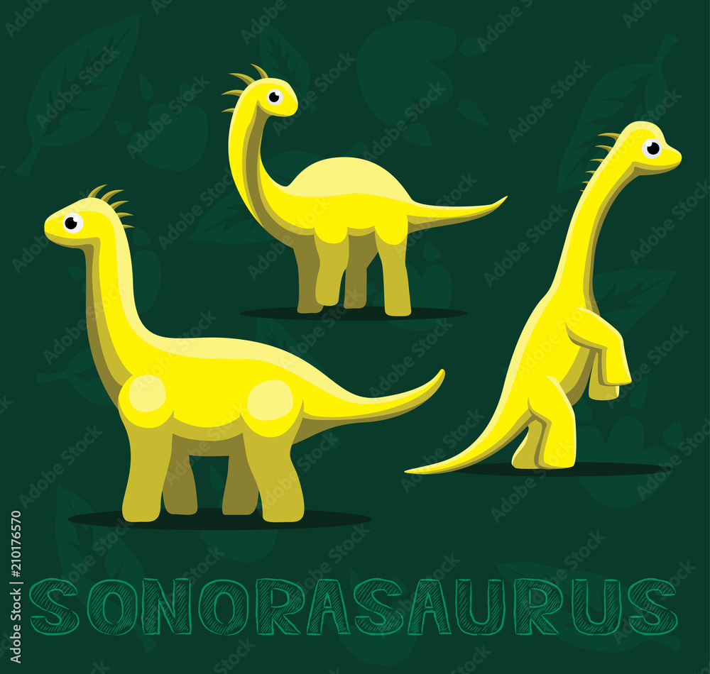 Dinosaur Sonorasaurus Cartoon Vector Illustration Stock Vector | Adobe ...
