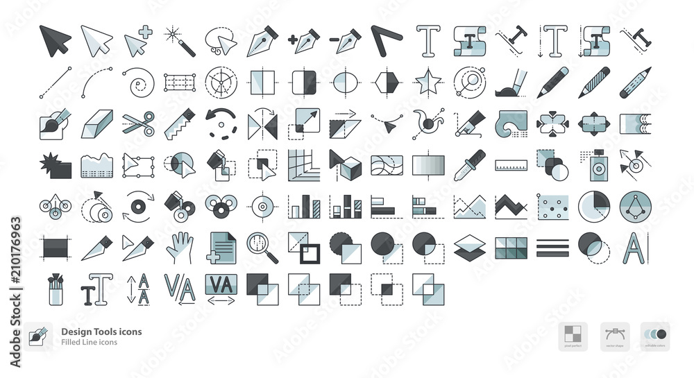 Design tools icons Stock Vector | Adobe Stock