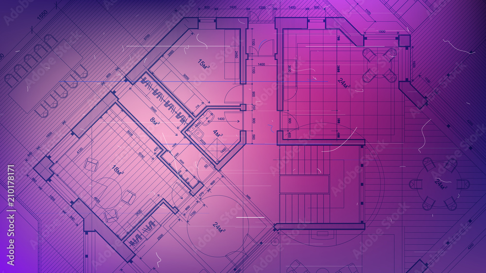 architectural blueprint - the architectural plan of a modern ...