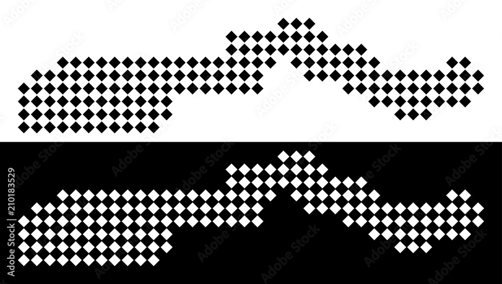 Vector rhombus dot the Gambia map. Abstract territorial maps in black ...