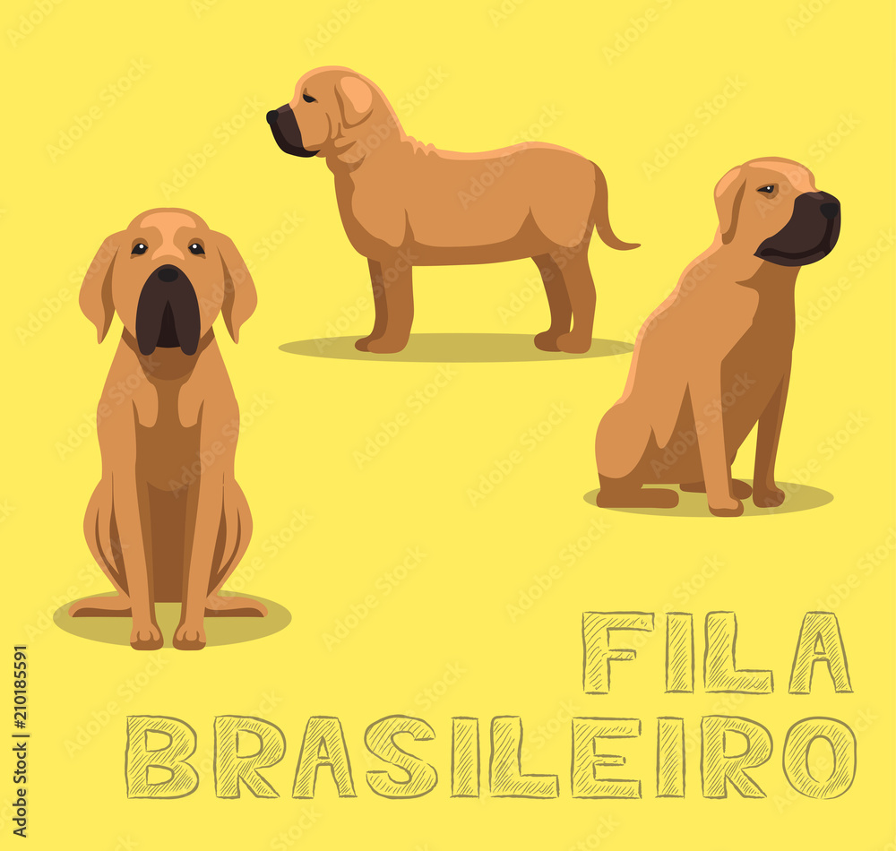 Dog Fila Brasileiro Cartoon Vector Illustration Stock Vector | Adobe Stock
