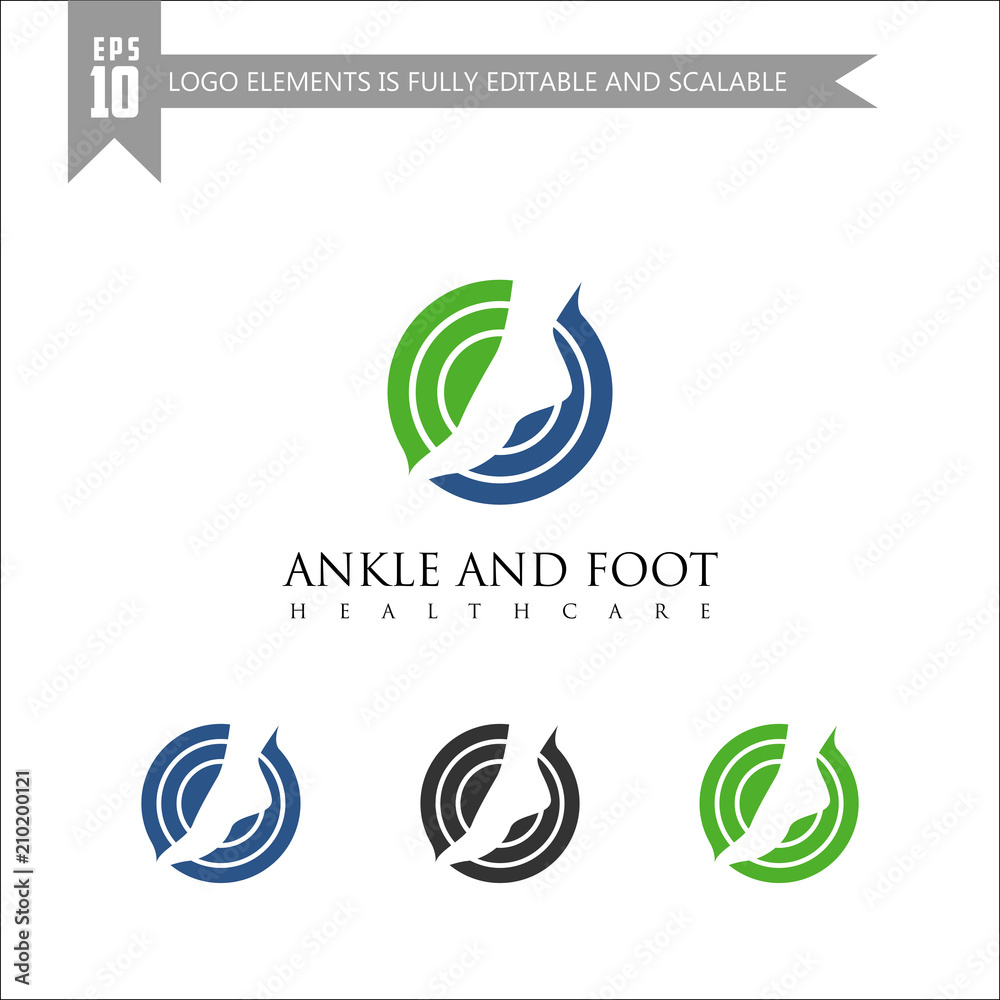 Logo Ankle and Foot healthcare vector icon unique Stock Vector | Adobe ...