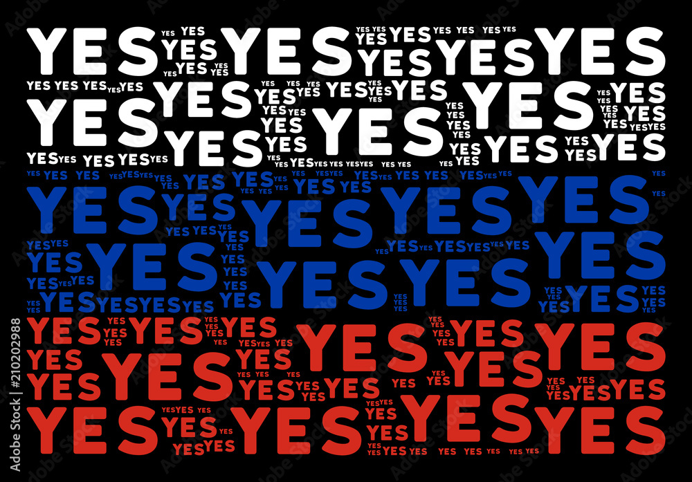 Russia national flag mosaic made of Yes text elements. Vector Yes text ...