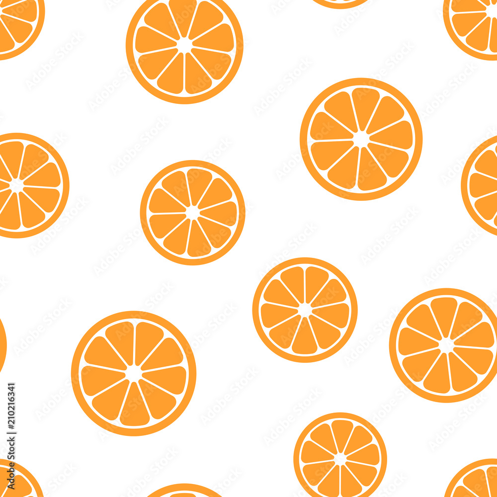 Orange fruit icon seamless pattern background. Business concept vector illustration. Orange ...