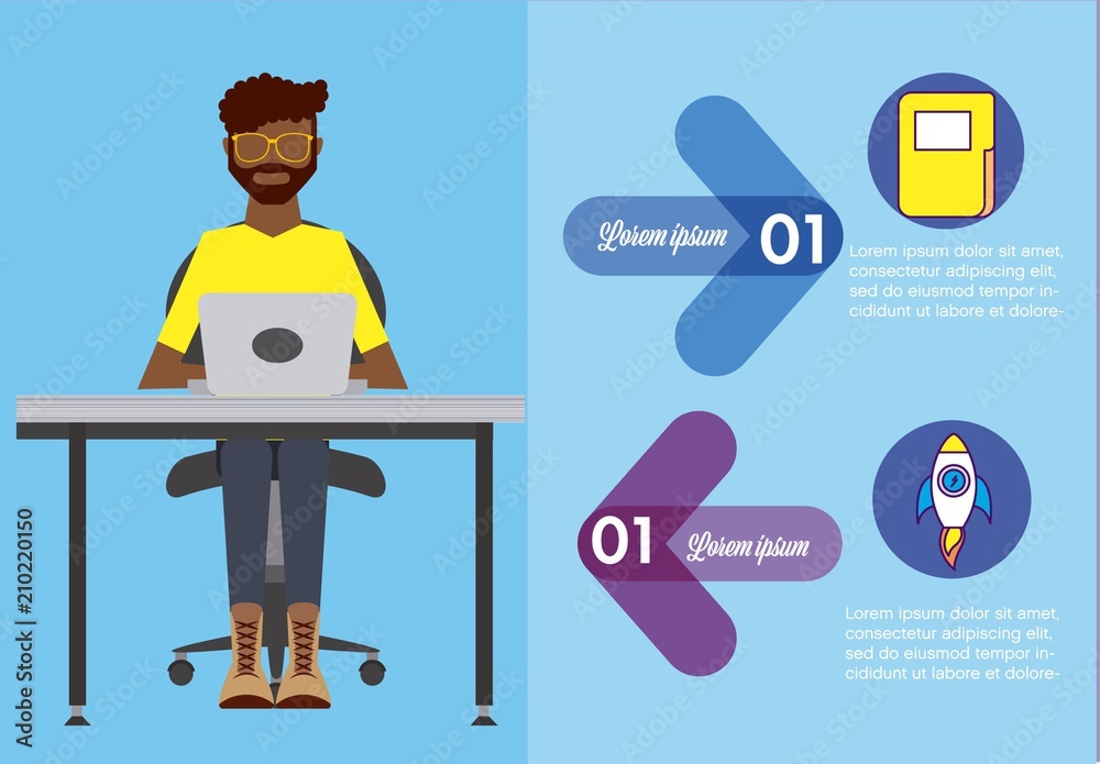 Illustrated Statistics Infographic Layout Stock Template | Adobe Stock