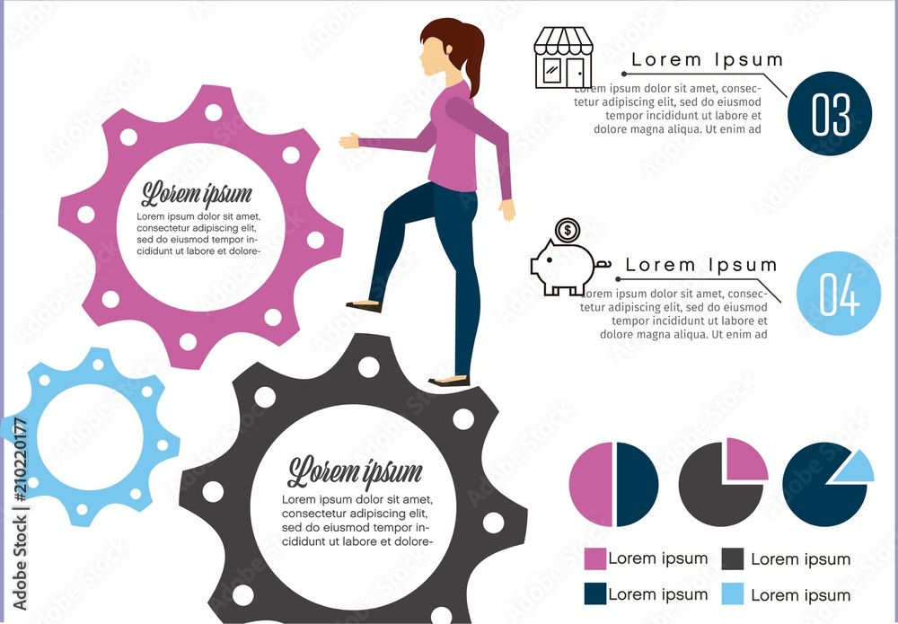 Illustrated Statistics Infographic Layout Stock Template | Adobe Stock