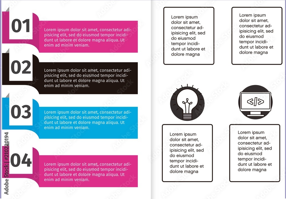Illustrated Statistics Infographic Layout Stock Template | Adobe Stock