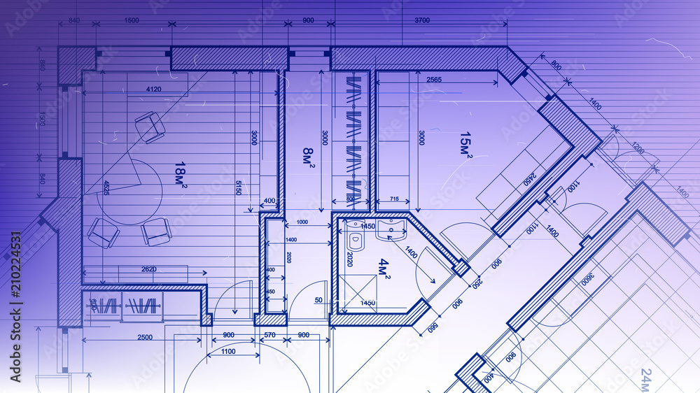 architectural blueprint - the architectural plan of a modern ...