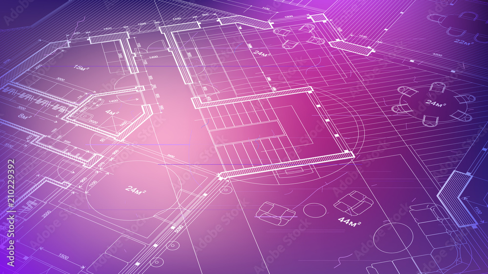 architectural blueprint - the architectural plan of a modern ...