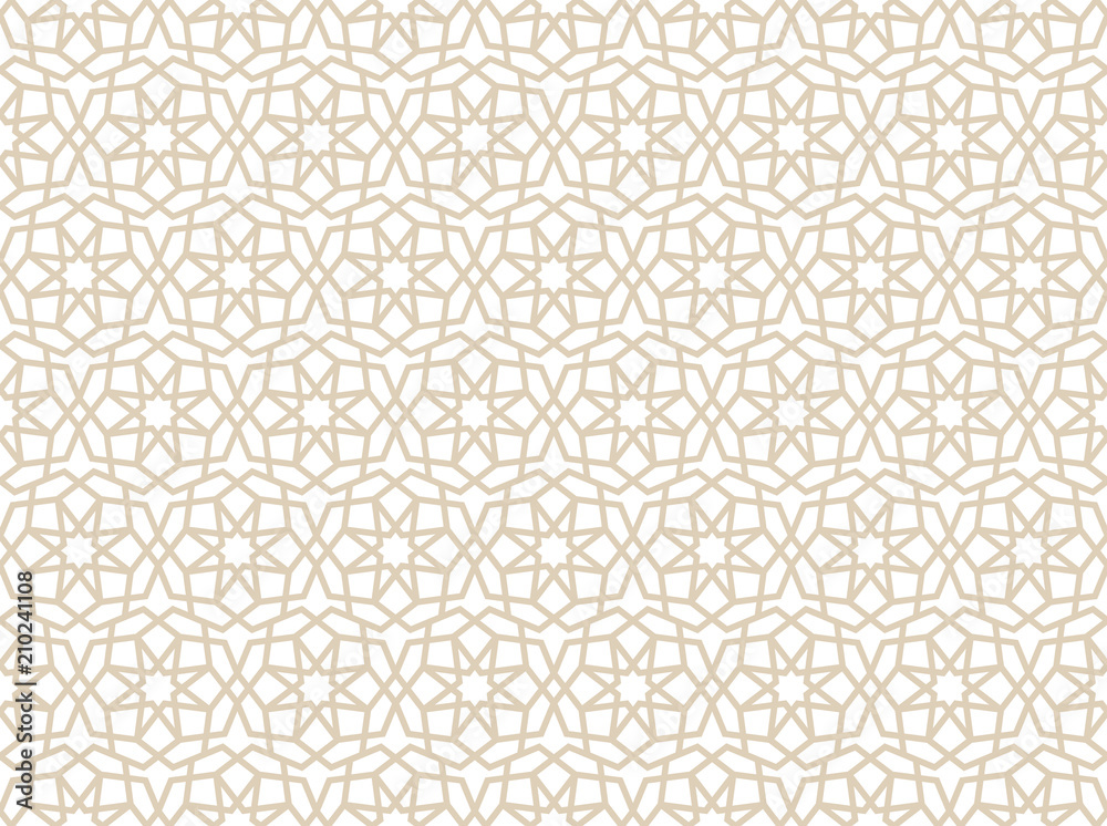 Arabic lace seamless pattern with stars in beige colors. Traditional ...
