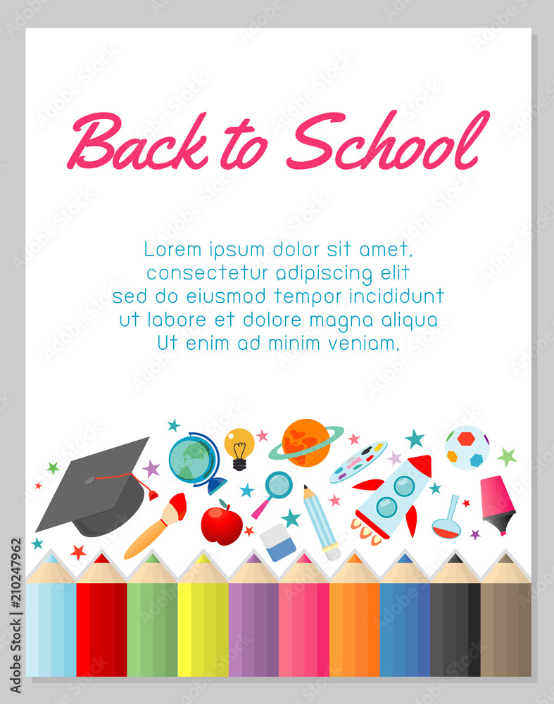 education object on back to school background, back to school ...