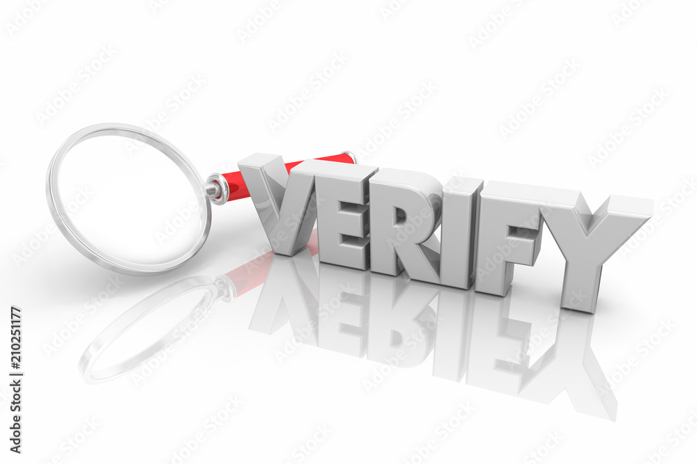 Verify Magnifying Glass Check Facts Research 3d Render Illustration ...