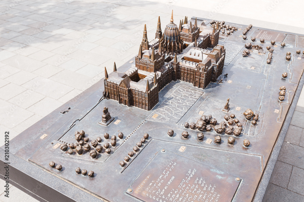 Miniature model of Hungarian Parliament in mini park in Budapest Stock ...