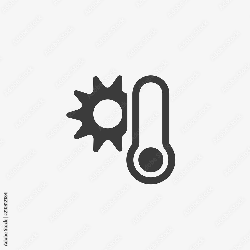 Weather temperature icons symbol. vector illustrator, sign in White ...