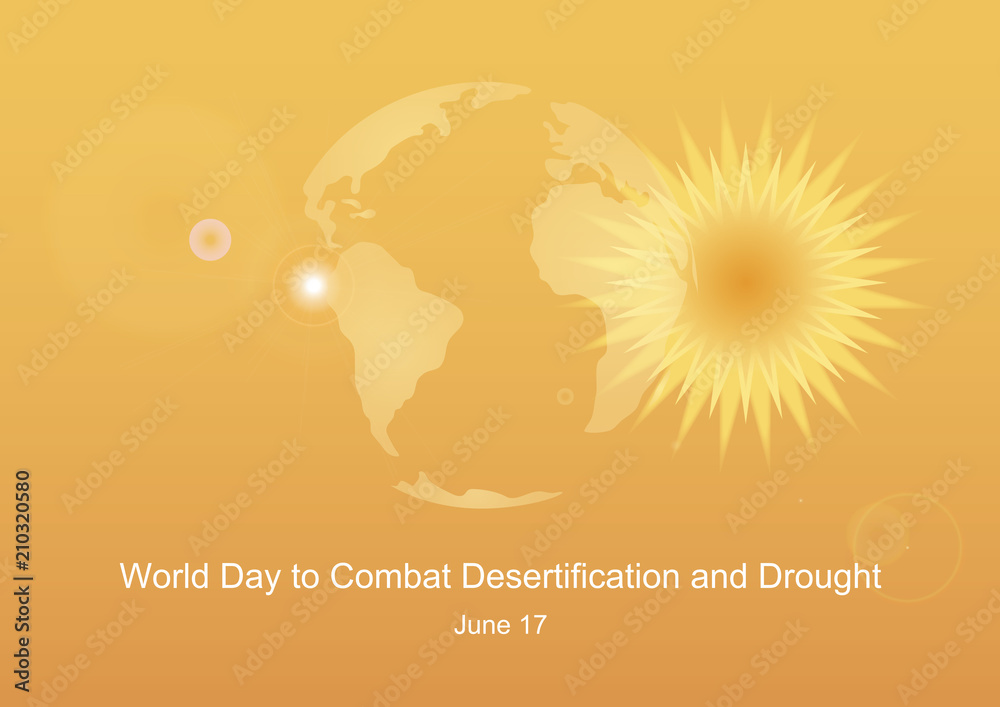 World Day to Combat Desertification and Drought vector. Ecological ...