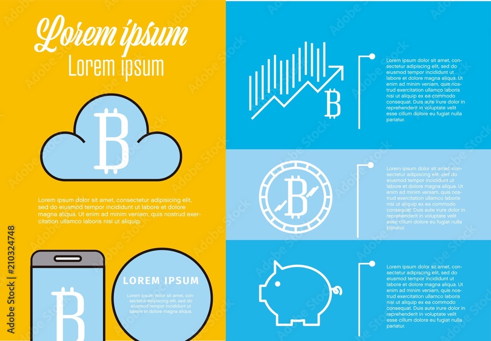 Bitcoin Infographic Layout Stock Template | Adobe Stock
