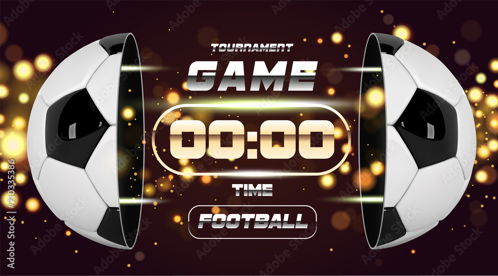 Vetor do Stock: Football banner or flyer design with 3d ball. Soccer ...