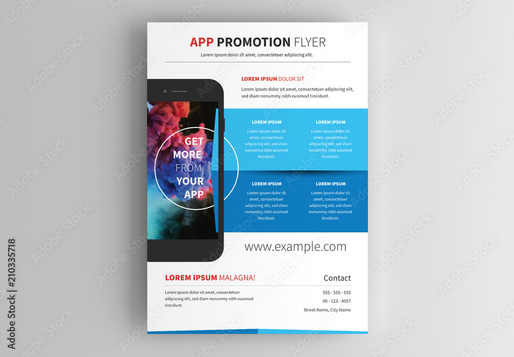 Business Flyer Layout with Smartphone Element Stock Template | Adobe Stock