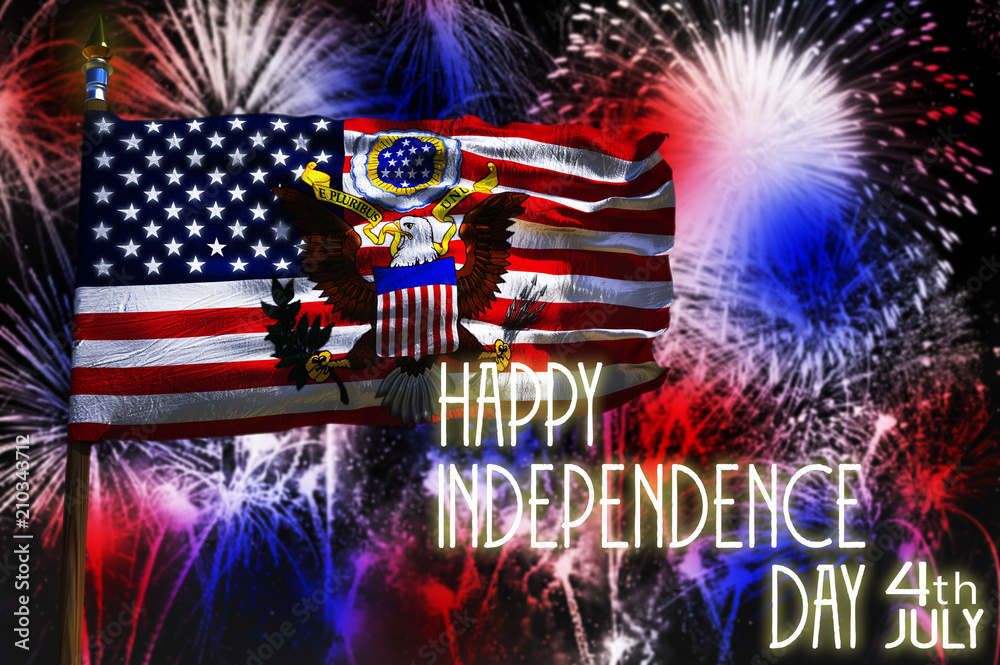 Happy 4th Of July Flag Fireworks Independence