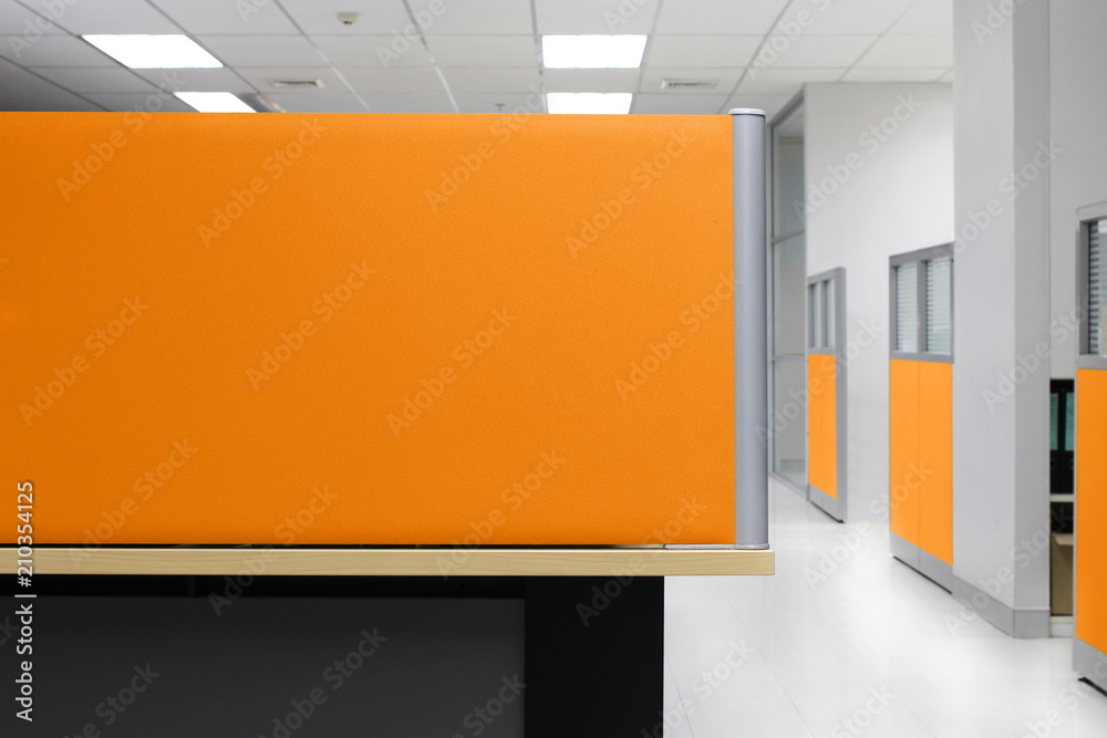 Partition, Orange Partition Empty wall Office Cubicle, Partition ...
