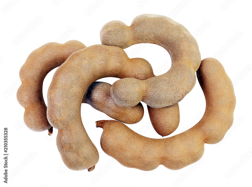 tamarind, sweet tamarind, brown tamarind, tamarind heap isolated on ...