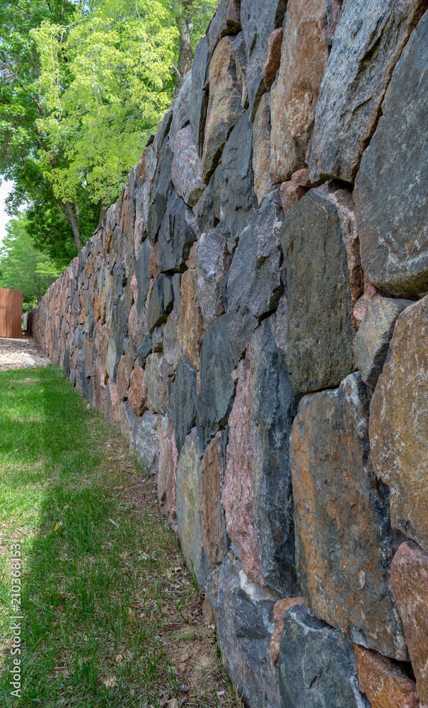 Diminishing Perspective of Stone Wall Stock Photo | Adobe Stock