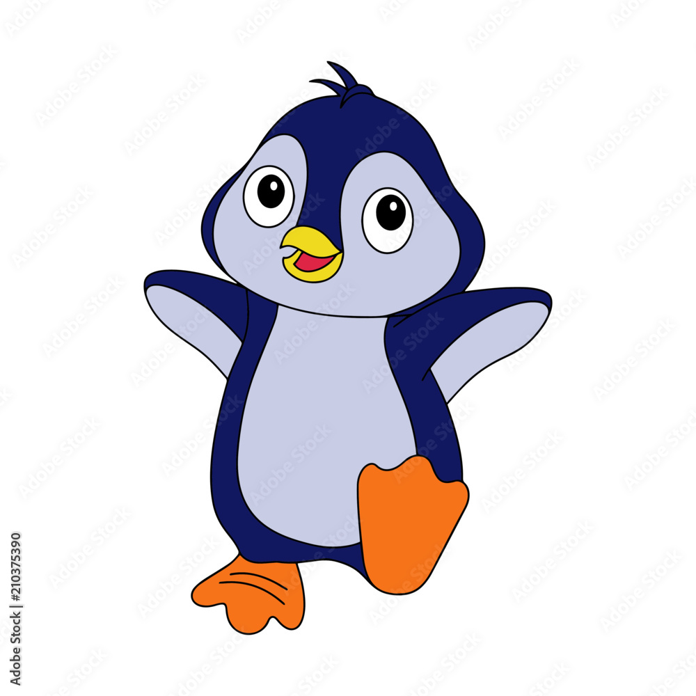 Penguin cartoon illustration isolated on white background for children ...