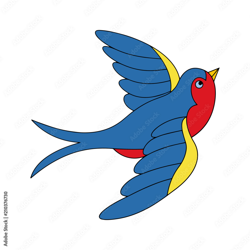 Swallow cartoon illustration isolated on white background for children ...