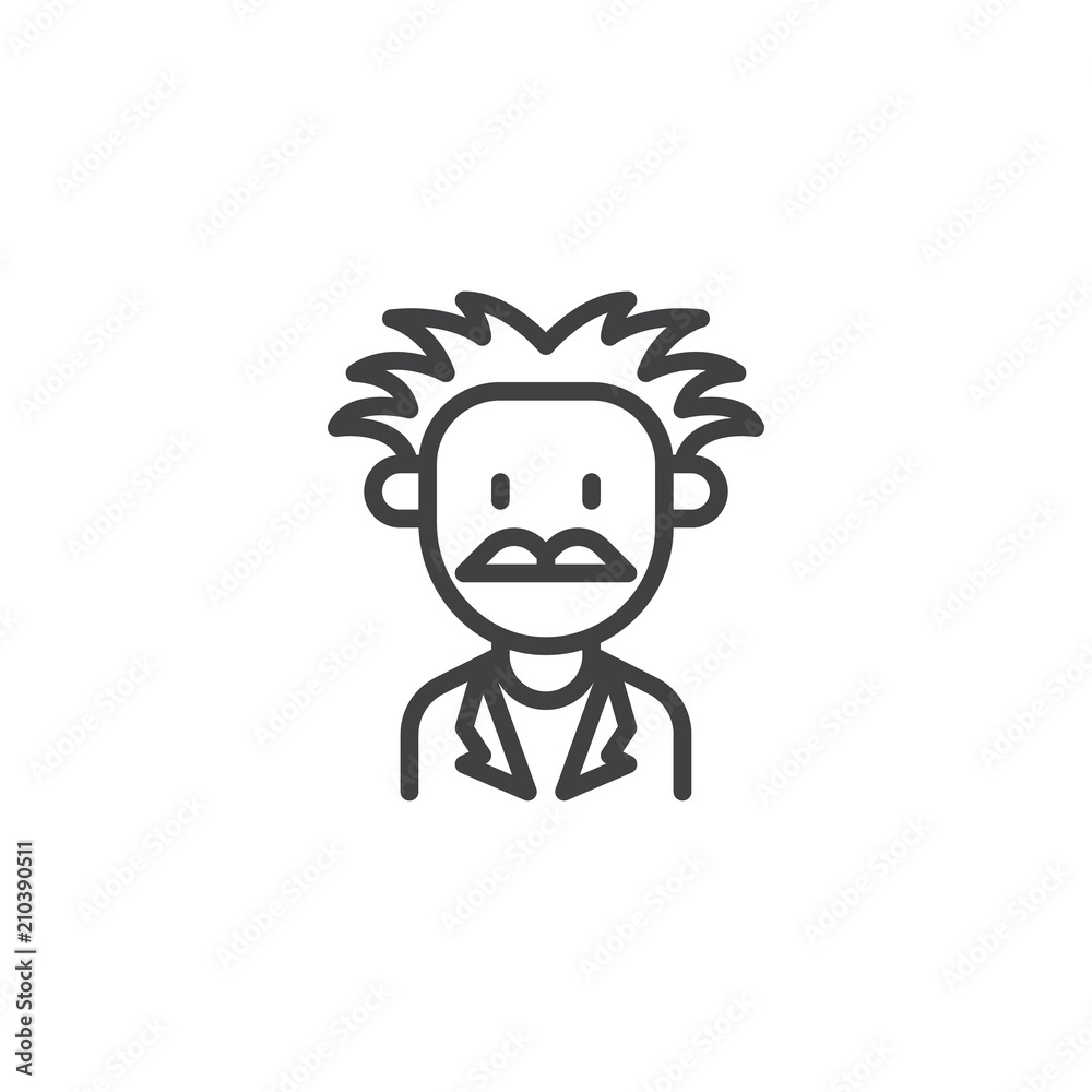 Scientist portrait outline icon. linear style sign for mobile concept ...