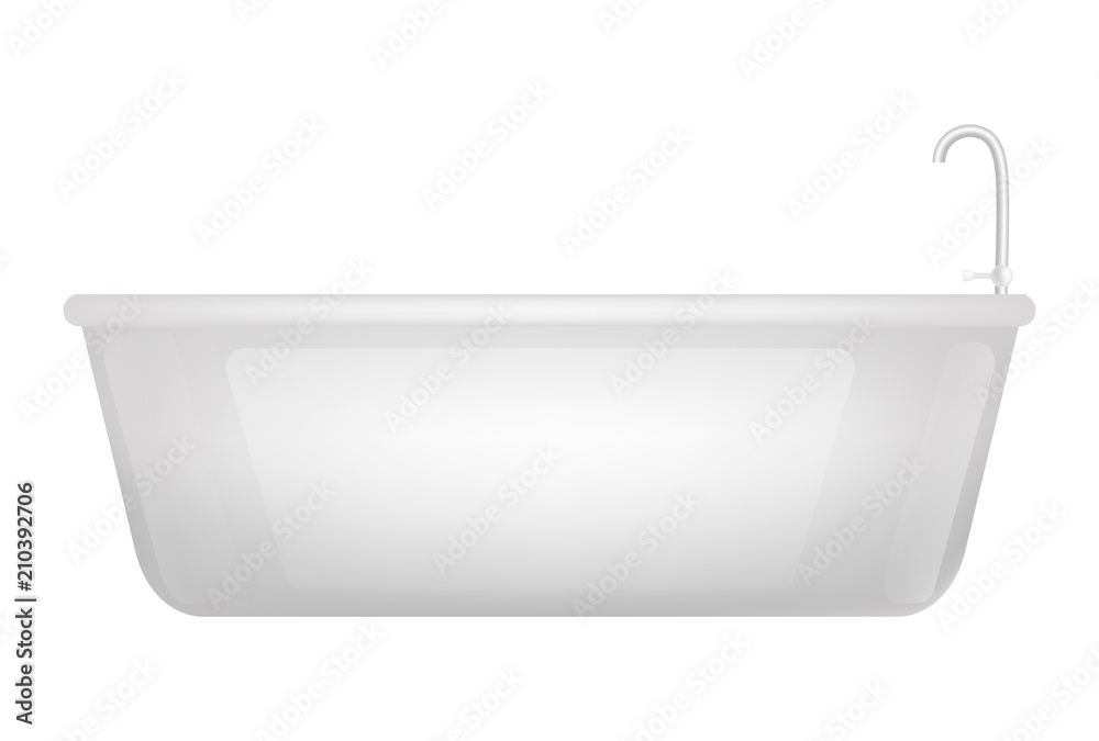 Bathtub mockup. Realistic illustration of bathtub vector mockup for web ...