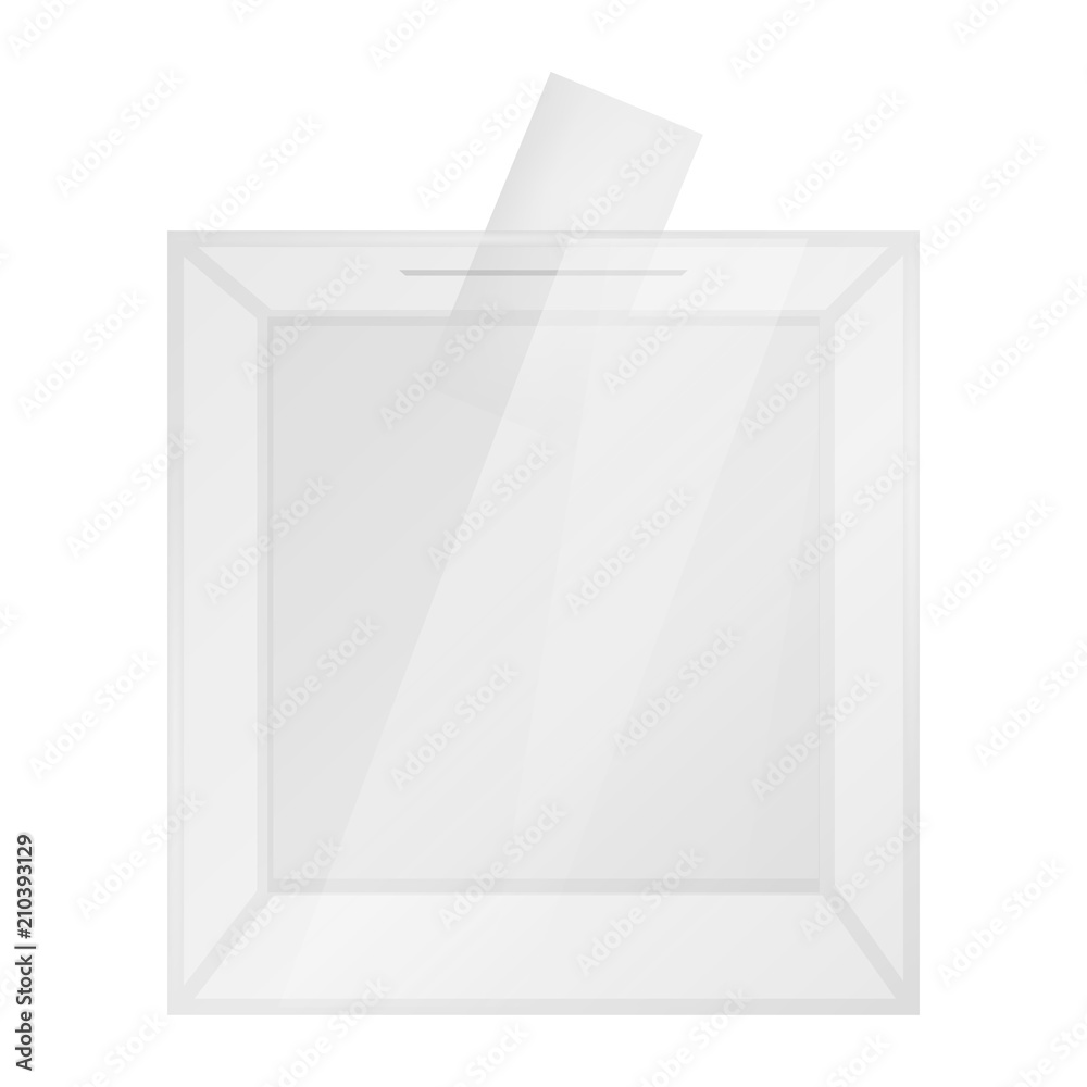 Transparent ballot box mockup. Realistic illustration of transparent ...