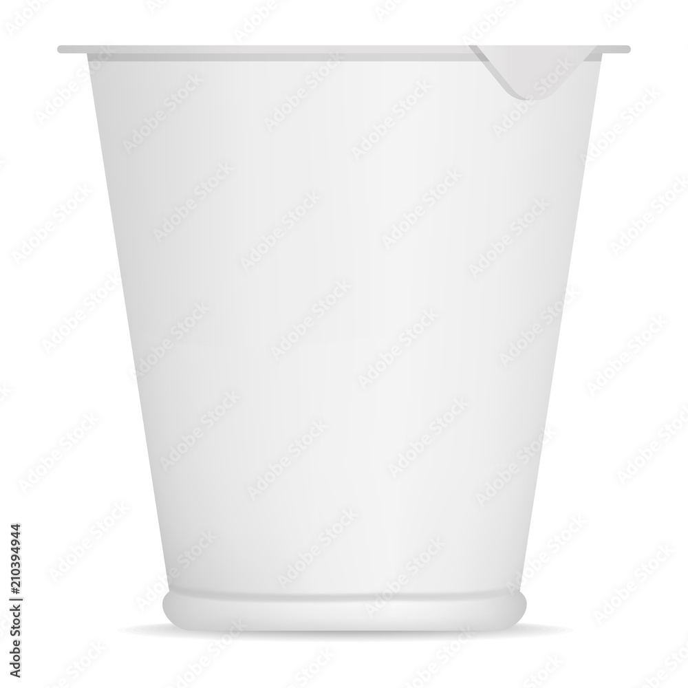 Yogurt white box mockup. Realistic illustration of yogurt white box ...