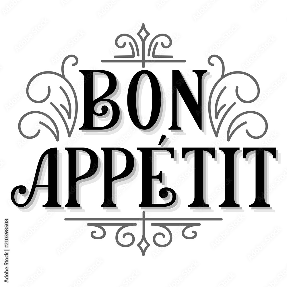Bon Appetit hand lettering, vintage drawn typography, custom letters ...