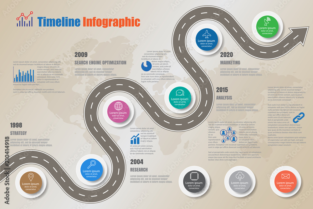 Business road map timeline infographic icons designed for abstract ...
