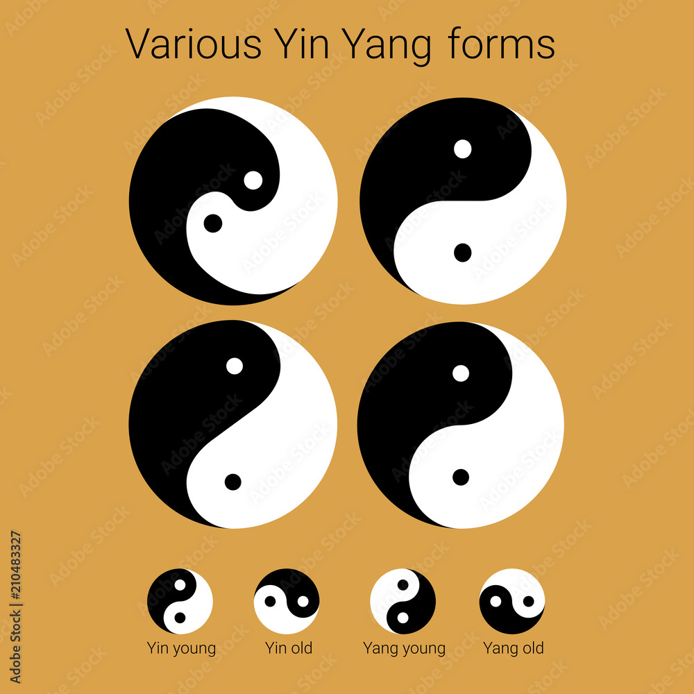 Yin Yang various types and styles, Stock Vector | Adobe Stock
