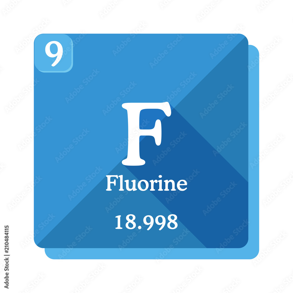 Fluorine chemical element. Periodic table of the elements. Stock Vector ...