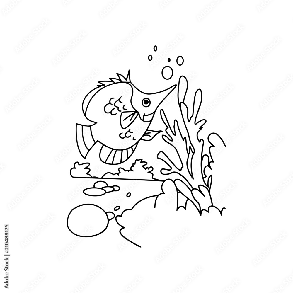 Fish cartoon illustration isolated on white background for children ...