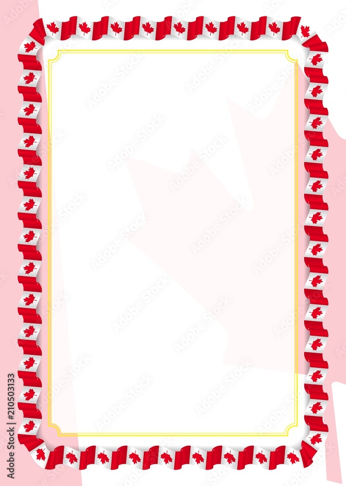 Frame and border of ribbon with Canada flag, template elements for your ...