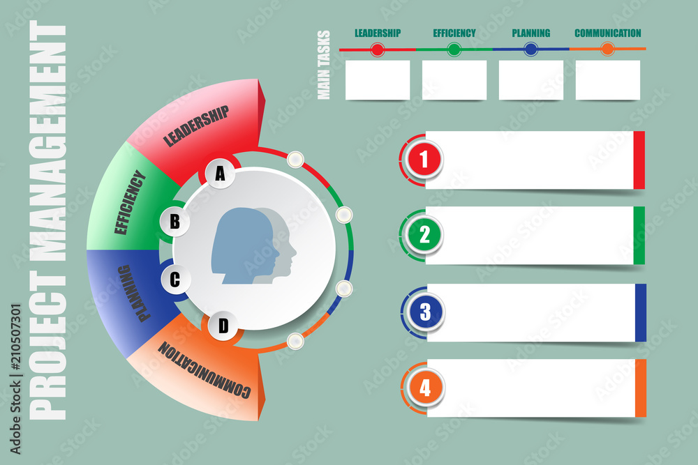 Modern infographic labels as a note sheet for project management. Ready ...