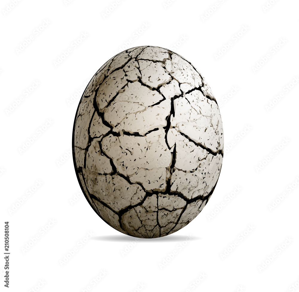 Egg of a dinosaur on a white background. Realistic vector illustration ...