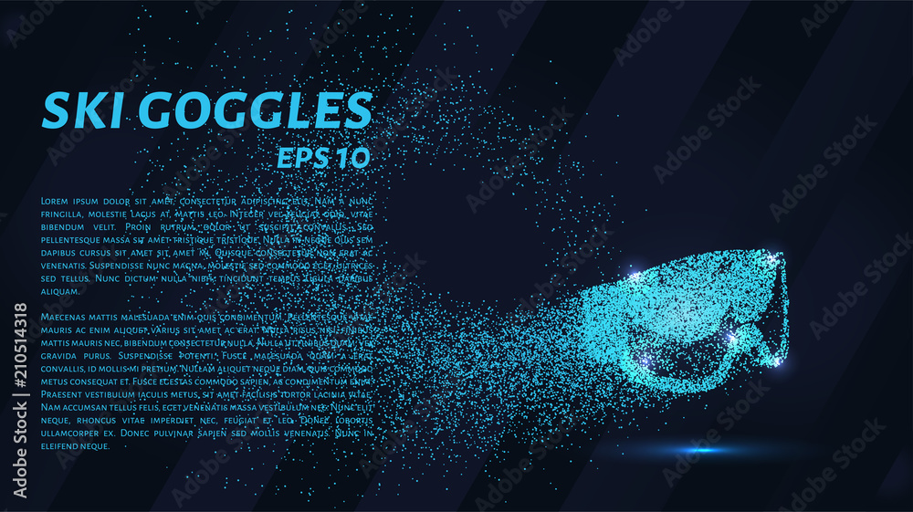 Ski goggles of the particles. Ski goggles are composed of circles and ...