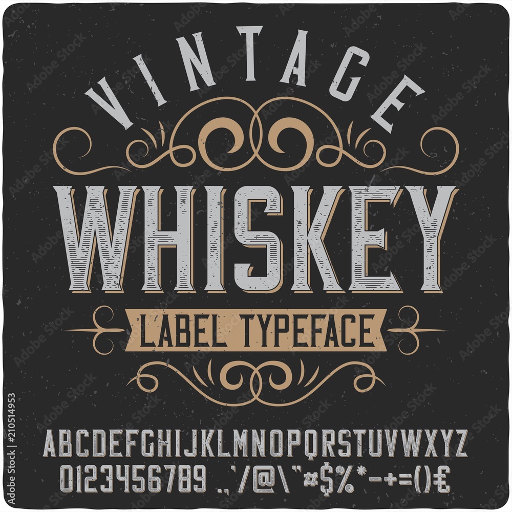 Vintage western label font named "Whiskey". Good typeface for any retro ...