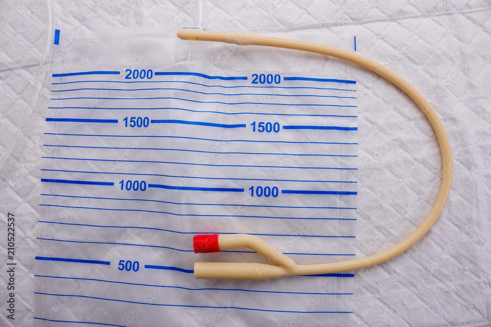Urinary catheter on the package for urine Stock Photo | Adobe Stock