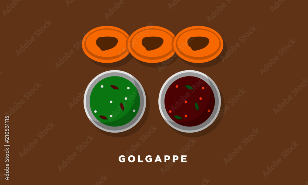 Panipuri Vector Illustration. Indian Street Food Golgappa Concept ...