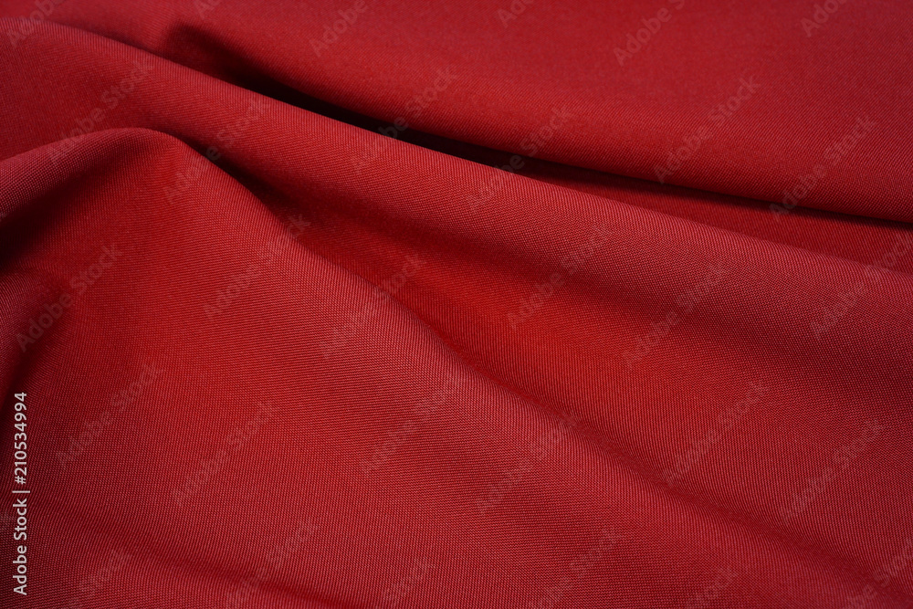 Abstract red drapery cloth, Pattern and detail grooved fabric for ...