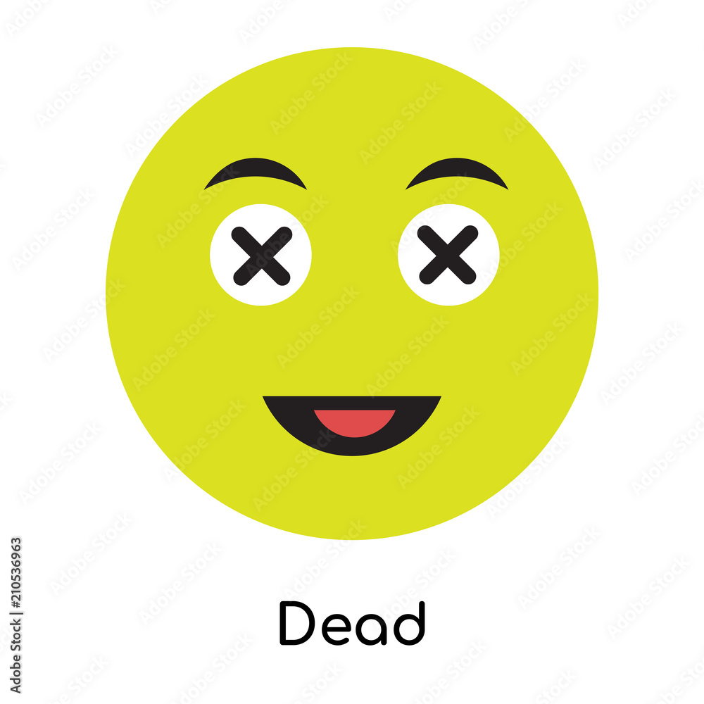 Dead icon vector sign and symbol isolated on white background, Dead ...