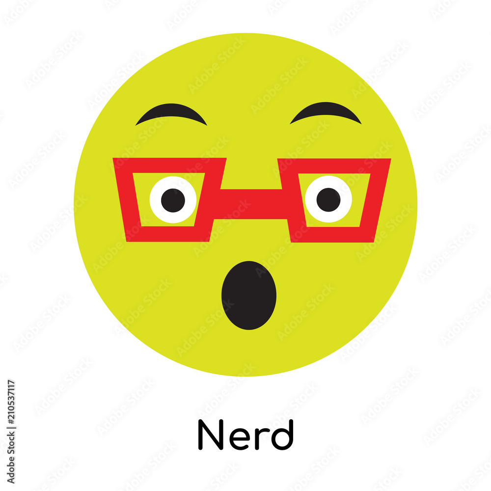 Nerd icon vector sign and symbol isolated on white background, Nerd ...