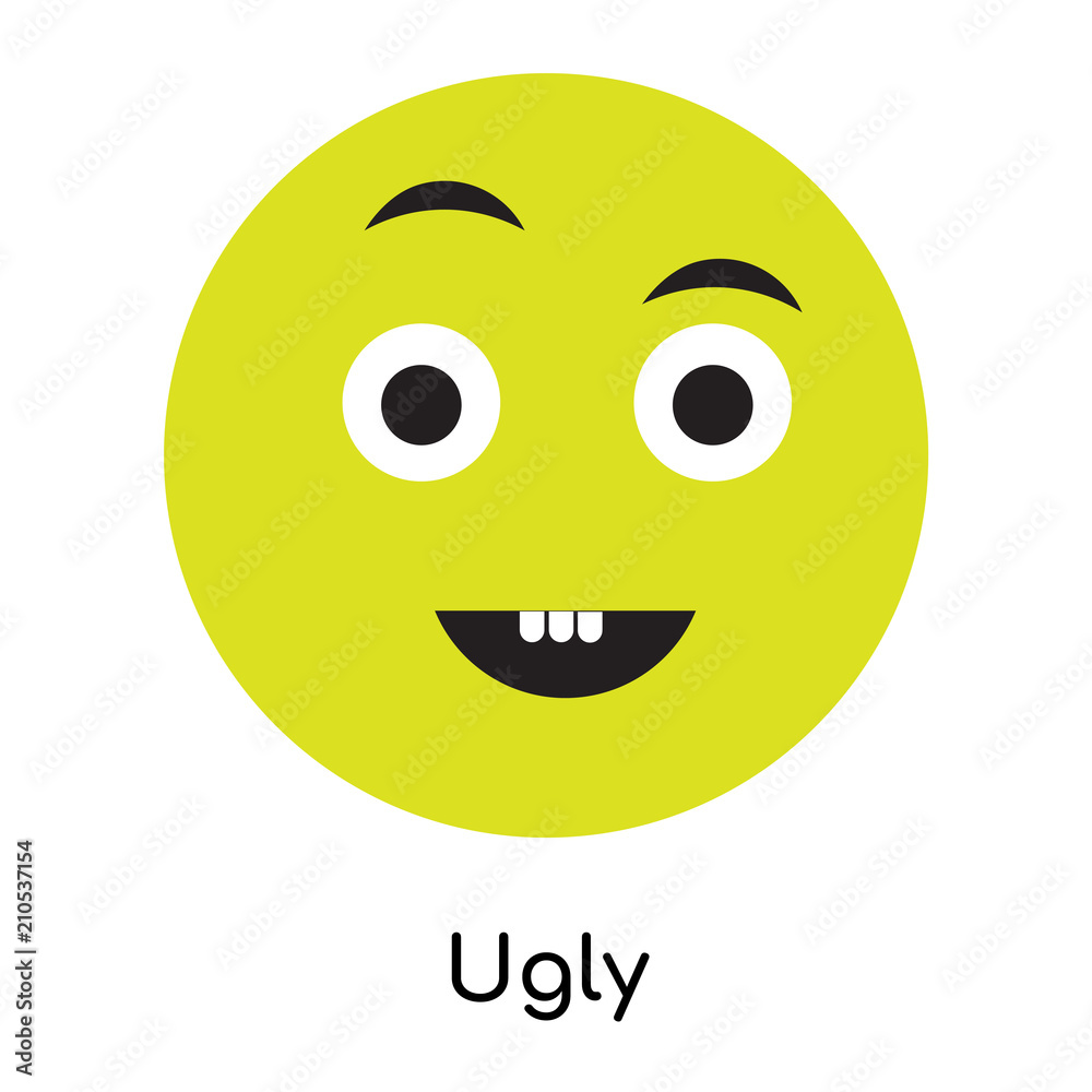 Ugly icon vector sign and symbol isolated on white background, Ugly ...